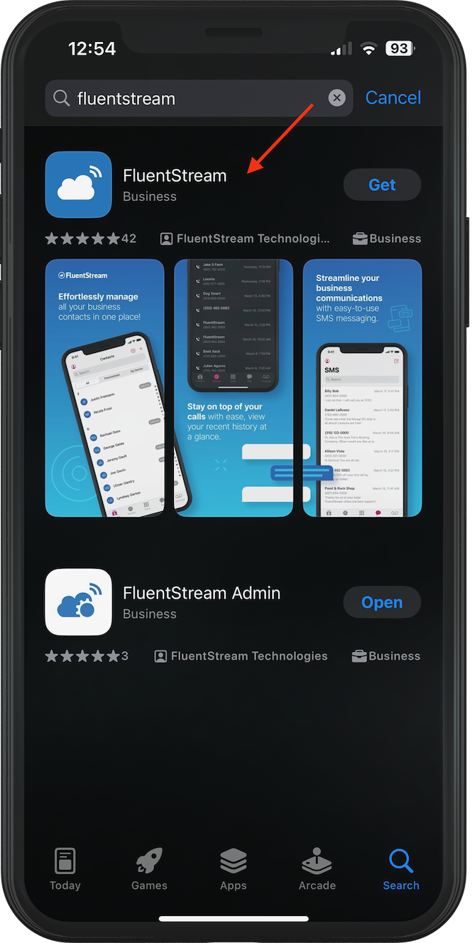 FluentStream Mobile Application on IOS