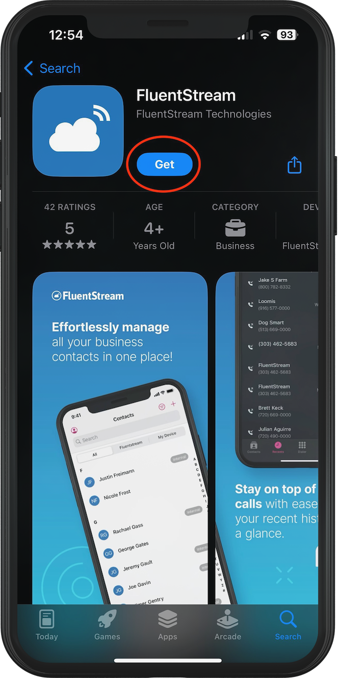 FluentStream Mobile Application on IOS