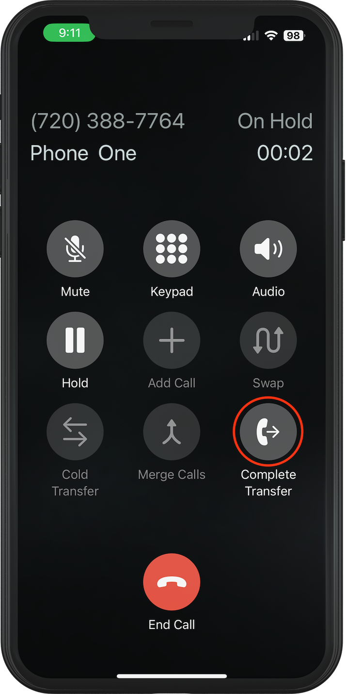 Call Transferring on the FluentStream Mobile Application on IOS
