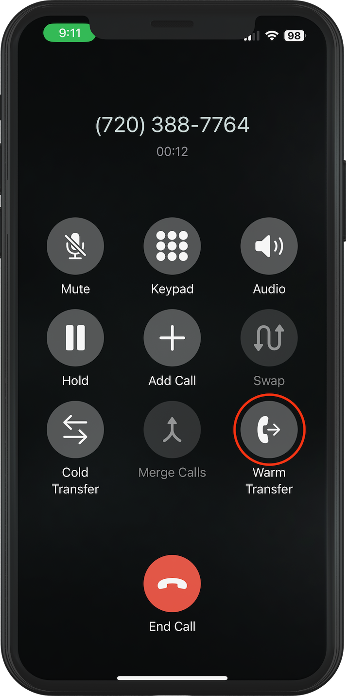 Call Transferring on the FluentStream Mobile Application on IOS