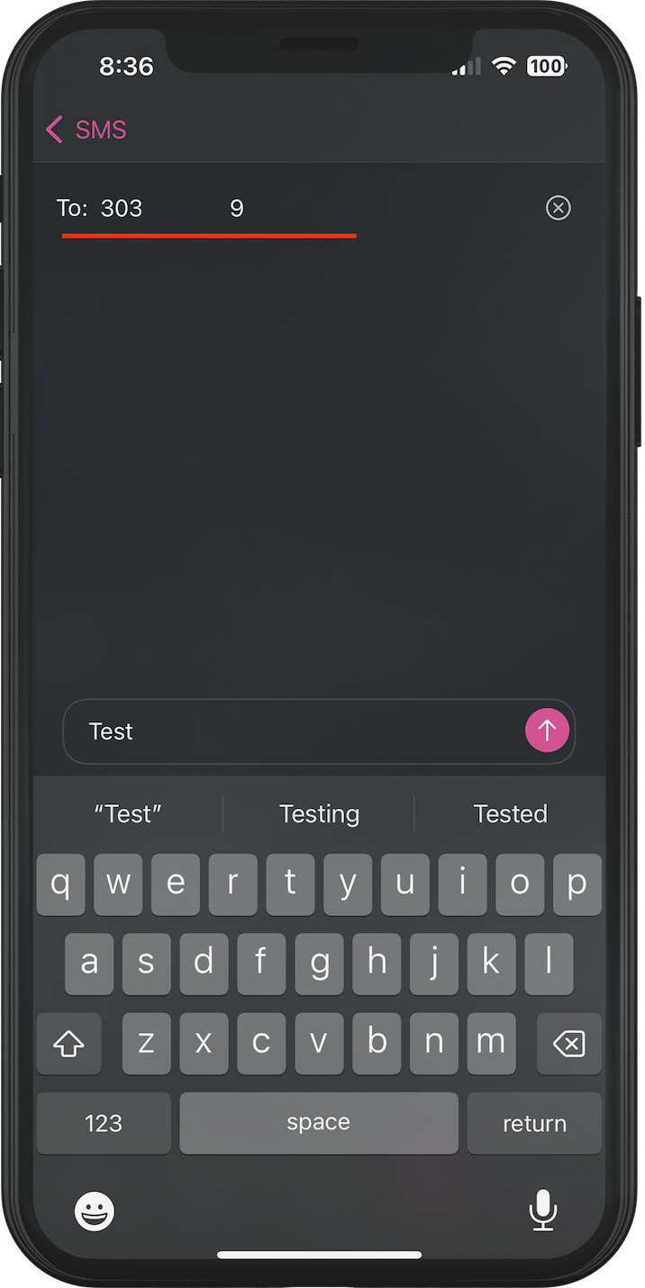 SMS in the FluentCloud Mobile Application on IOS