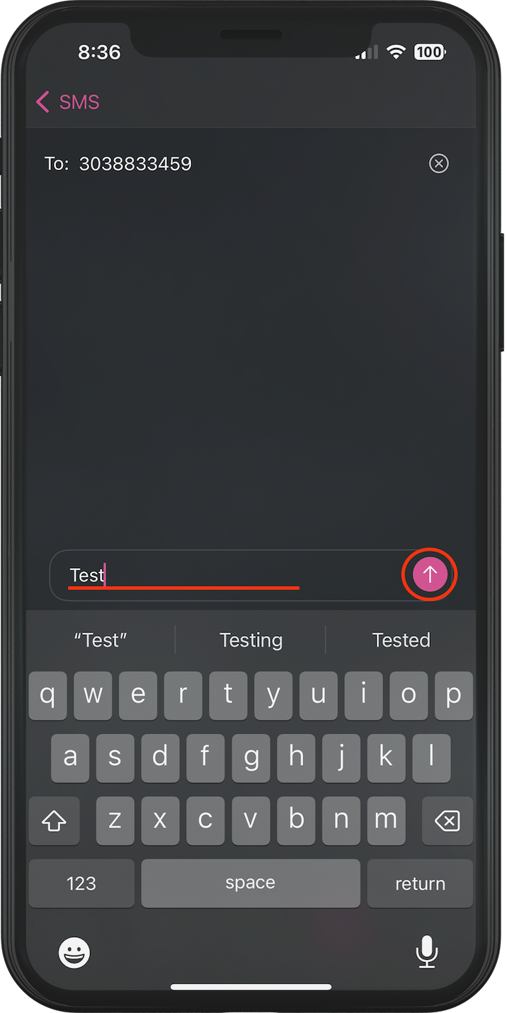 SMS in the FluentCloud Mobile Application on IOS