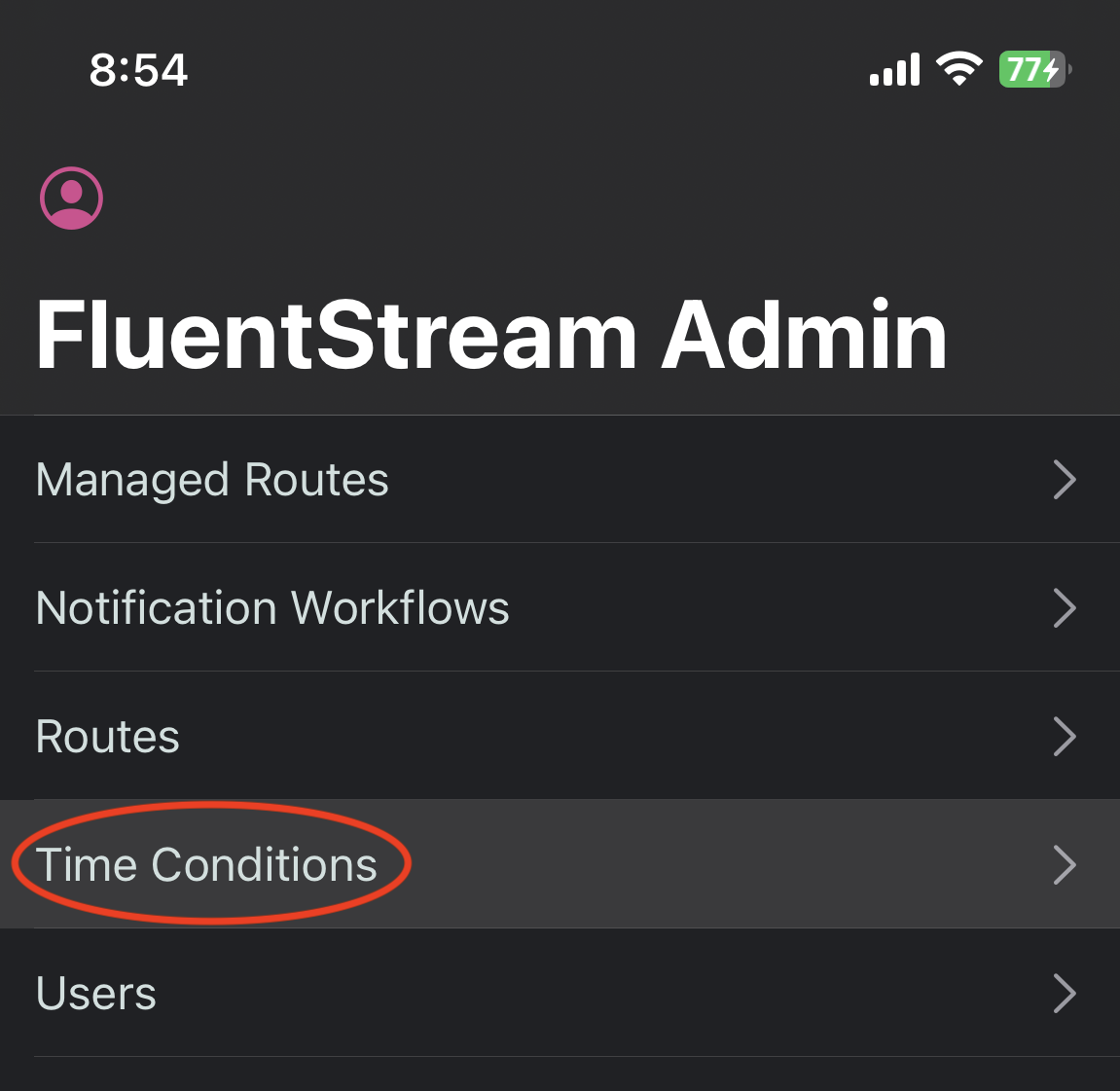 Creating and Removing Time Conditions in the FluentCloud Admin App