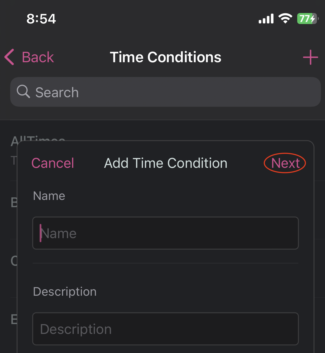 Creating and Removing Time Conditions in the FluentCloud Admin App