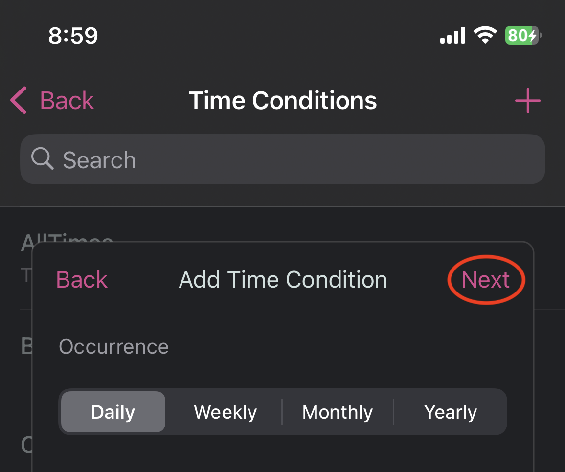 Creating and Removing Time Conditions in the FluentCloud Admin App