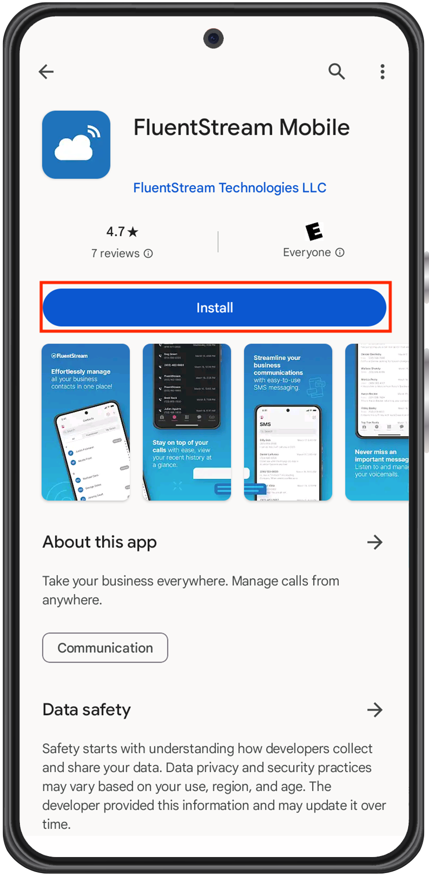 FluentStream Mobile Application on Android