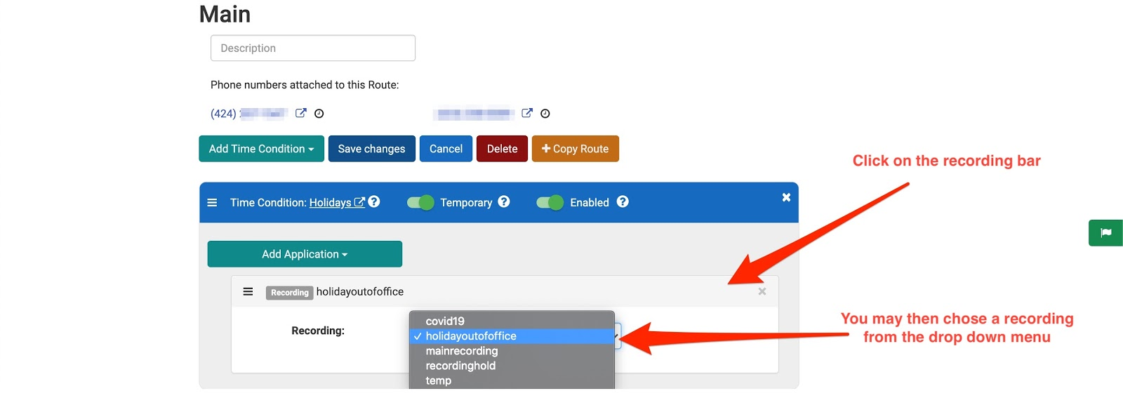 How To Set Up a Holiday Route