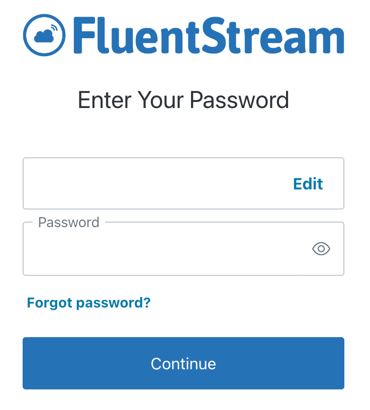 Signing in to FluentCloud Live Manager