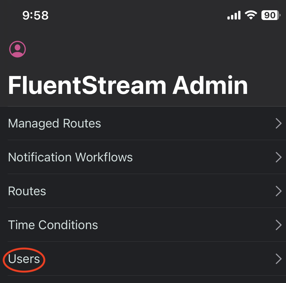 Managing Users from the FluentCloud Admin App
