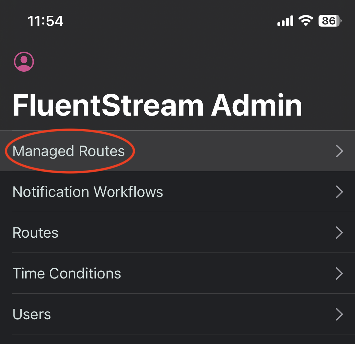 Managing Managed Routes from the FluentCloud Admin App